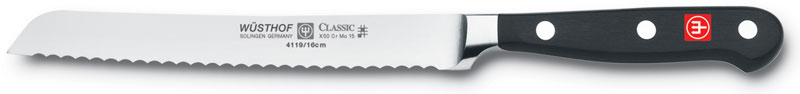 Wusthof Classic 6" Serrated Salami Knife - KnifeCenter - 4119-7 ...