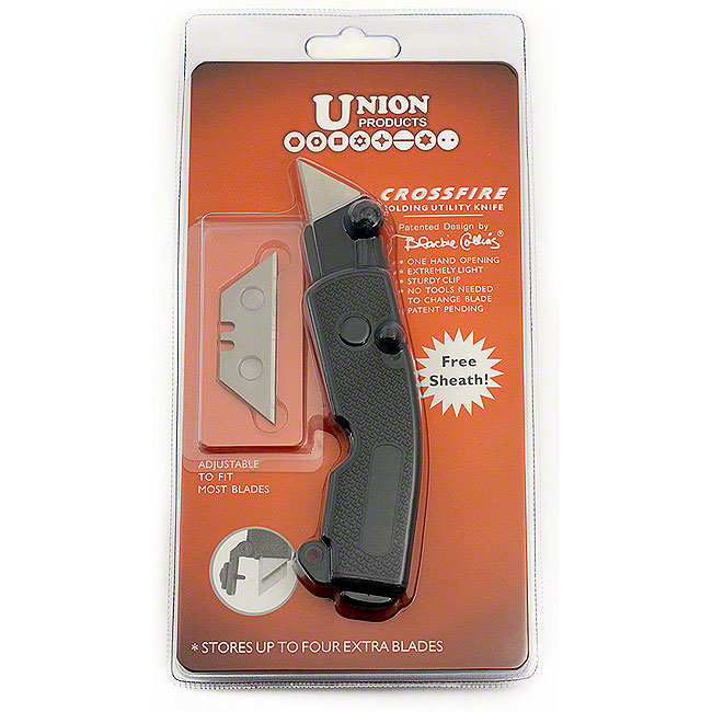 Union Products Crossfire Folding Utility Knife 4-3/8" Closed, Nylon ...