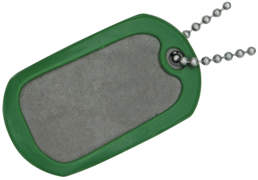 The Original Dog Tag Knife Survival Tool, Titanium Blade, Green Rubber ...