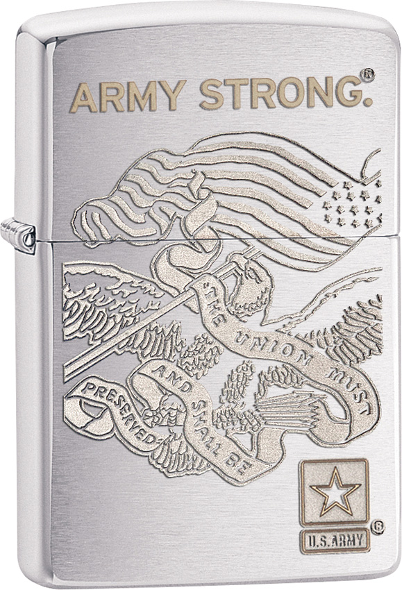 Zippo US Army, Brushed Chrome Classic - KnifeCenter - 28515 - Discontinued